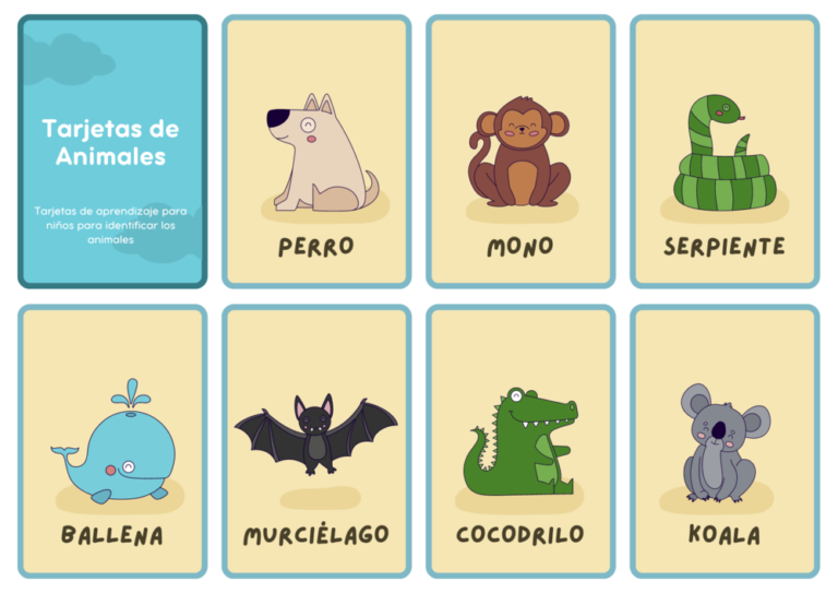 23 Flashcards para aprender los nombres de animales | TodoSobreColores